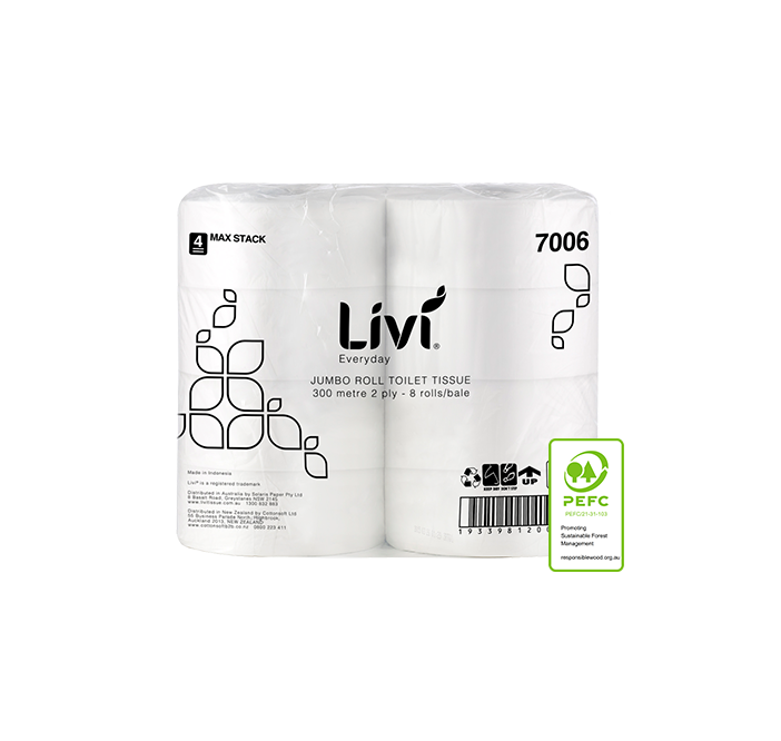 Livi Everyday Jumbo Toilet Tissue 2 Ply 300m Bale 7006 | Toilet Paper