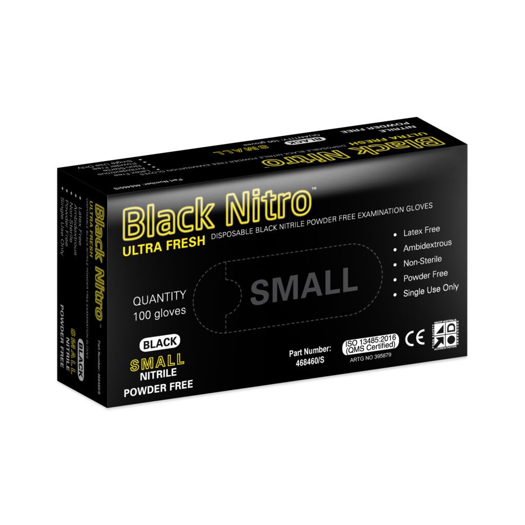 ULTRA FRESH Black Nitro Nitrile Disposable Gloves (Black) | Disposable ...